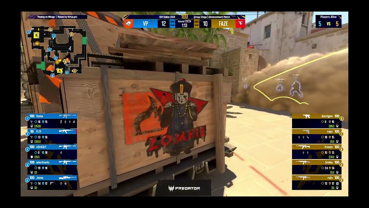 CS2 | VP vs Faze - FROZEN kills "Zombie Spray Tag" FL1T kills FROZEN ...
