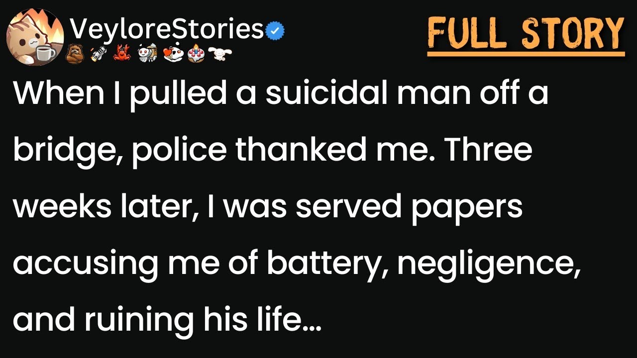 I saved a man from jumping off a bridge Now his family is suing me for his injuries - YouTube