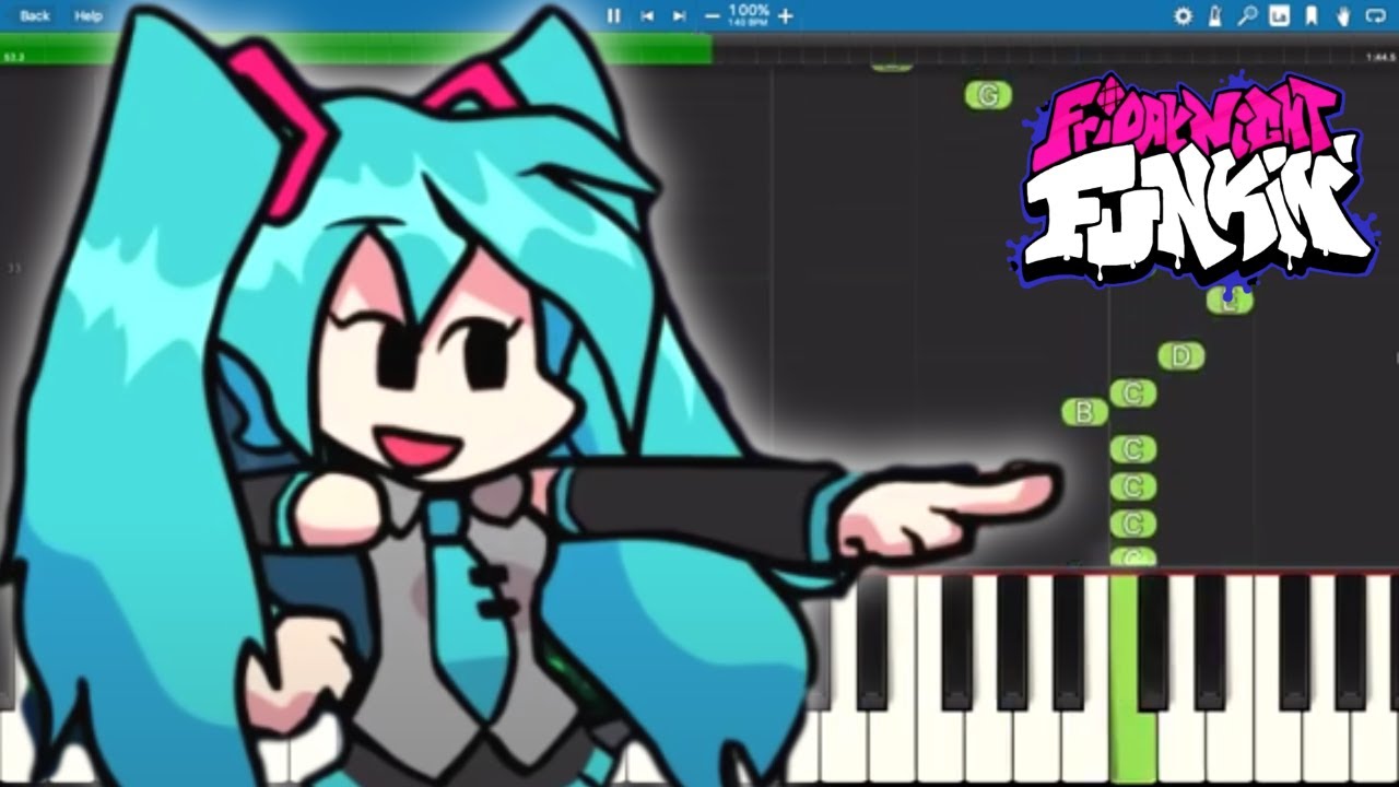 Friday Night Funkin' - Hatsune Miku - Popipo Piano Tutorial - YouTube