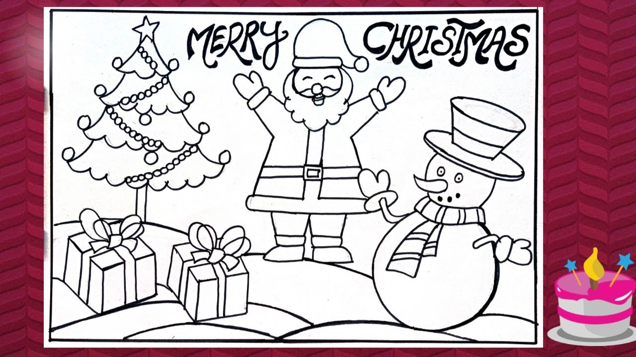 How to draw a Beautiful Christmas Scenery with Snow man | # ...