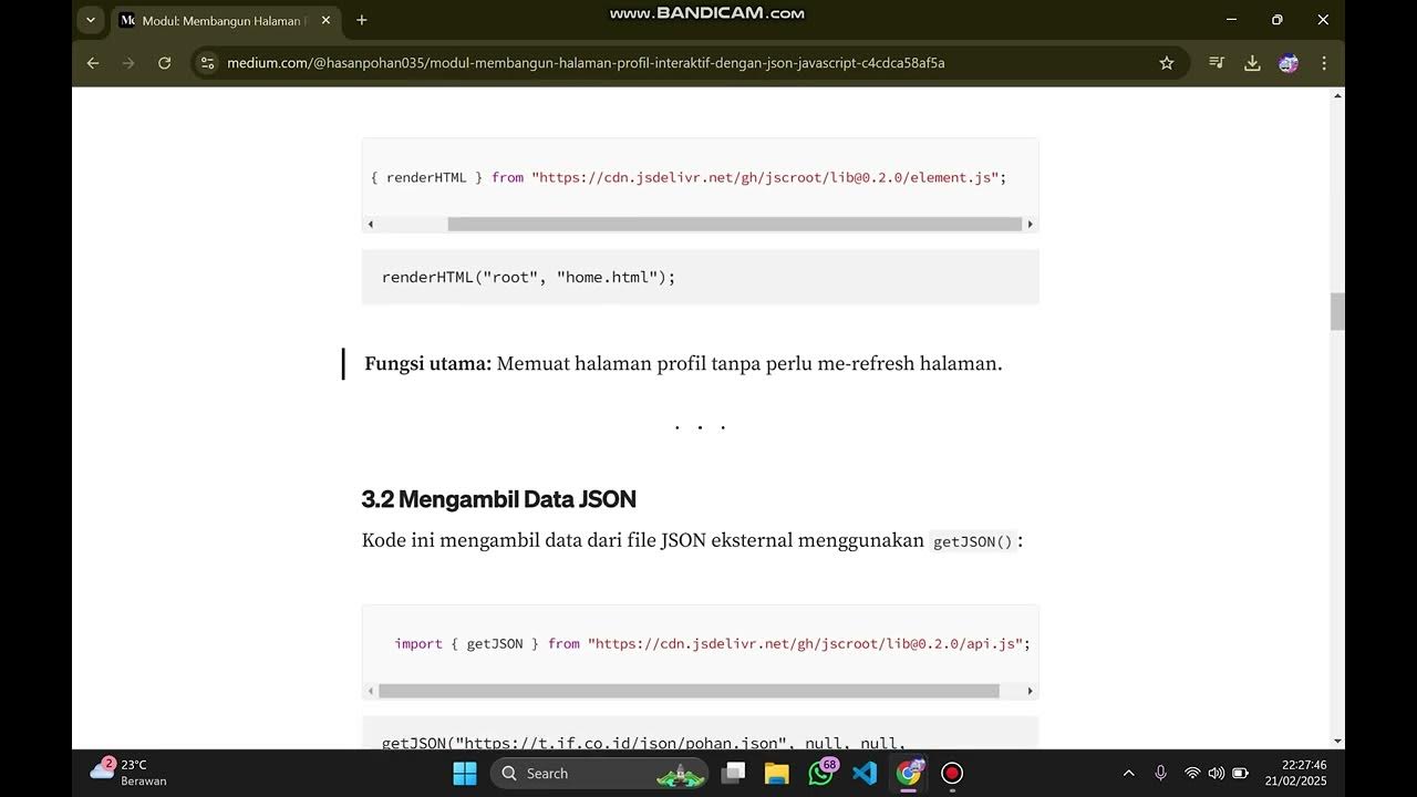 Modul: Membangun Halaman Profil Interaktif dengan JSON & JavaScript - YouTube