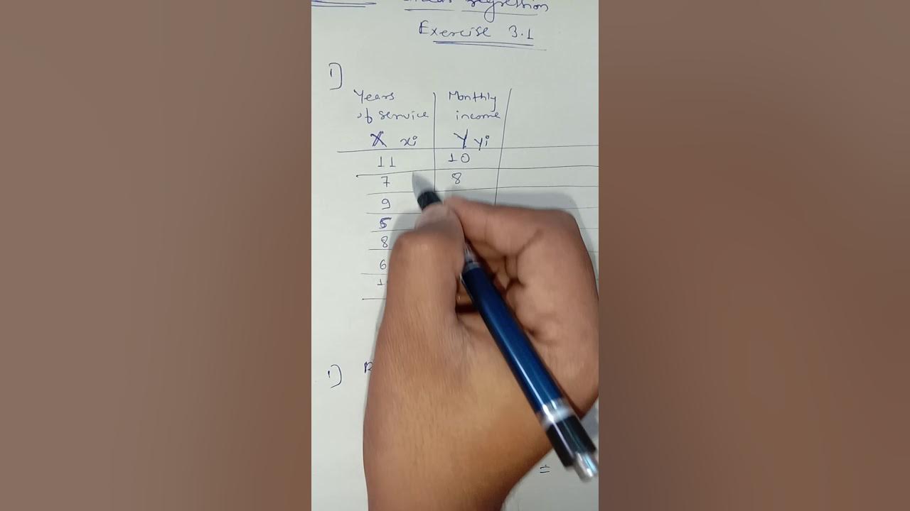 12 th Math, Part: 2, Lect: 4, Chapter: Linear regression, Exercise: 3.1 ...