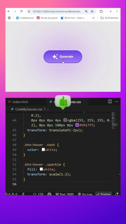 ⚡ Generate Button with Hover Effects | HTML & CSS #webdevelopment #coding #htmlcss #shorts - YouTube