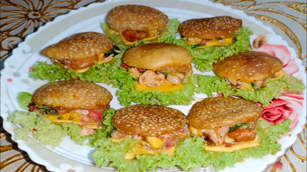 Mini Chicken Cheese Burger 😋 Ramadan special #cookingchannel #yummy # ...