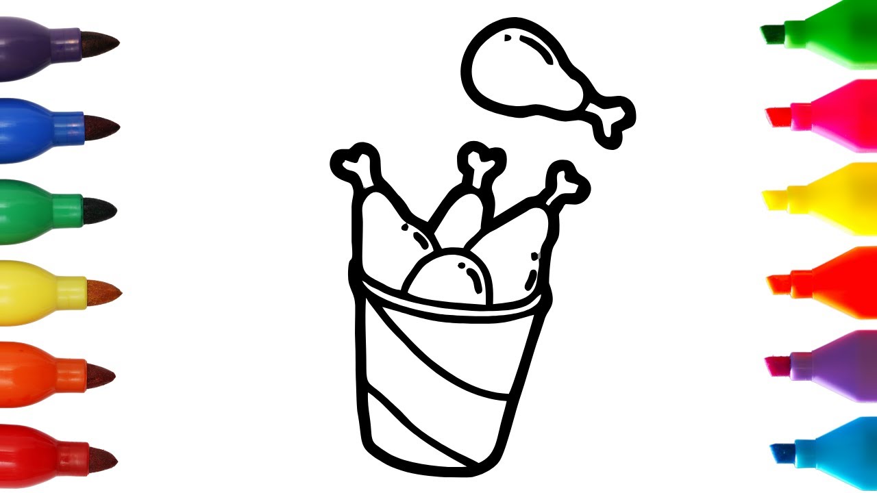 How To Draw Cute KFC Bucket of chicken Drawing,Painting & Coloring For ...