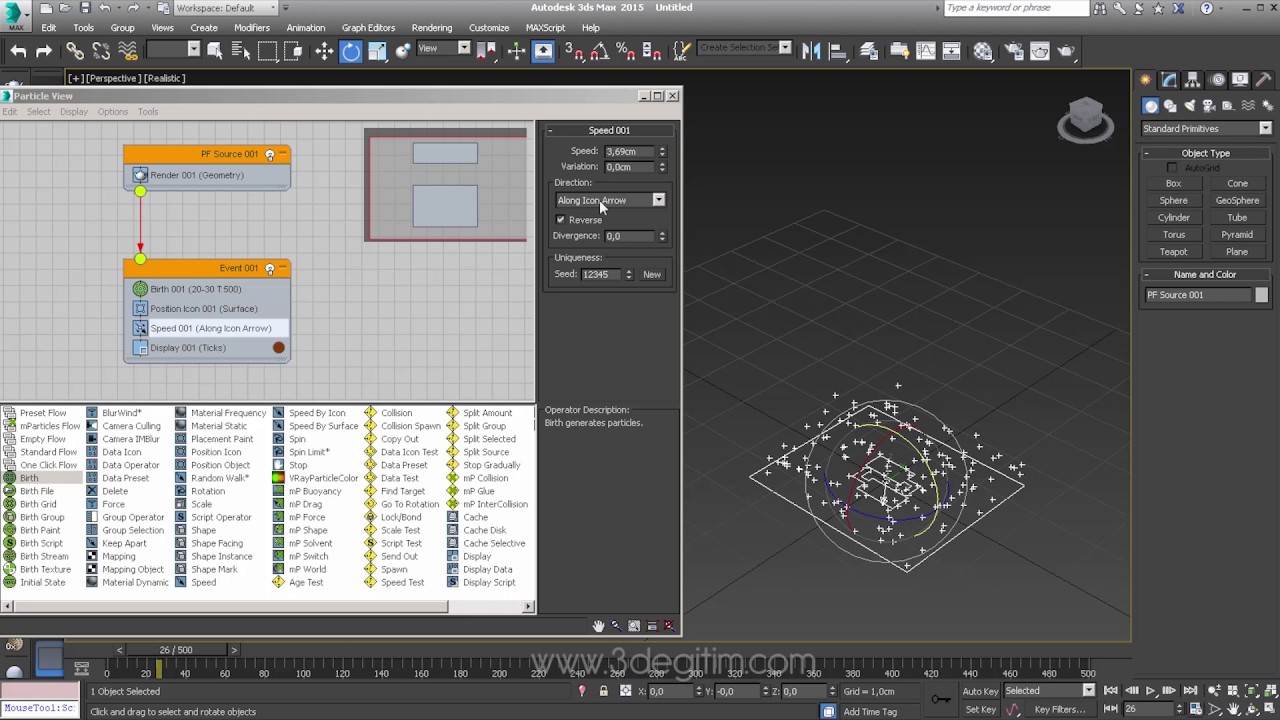 3ds Max Particle Flow Speed Özelliği - YouTube
