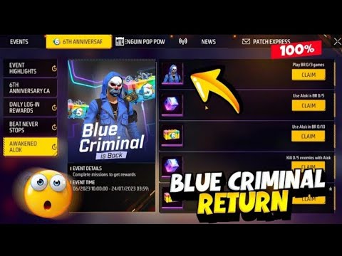 Blue Criminal Bundle Return Free Fire | Demon Slayer x Free Fire ...