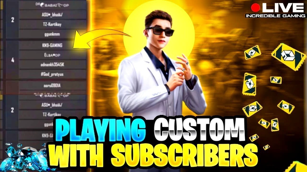 FREE FIRE LIVE CUSTOM ROOMS | FF LIVE TEAMCODE | FF LIVE GIVEAWAY # ...