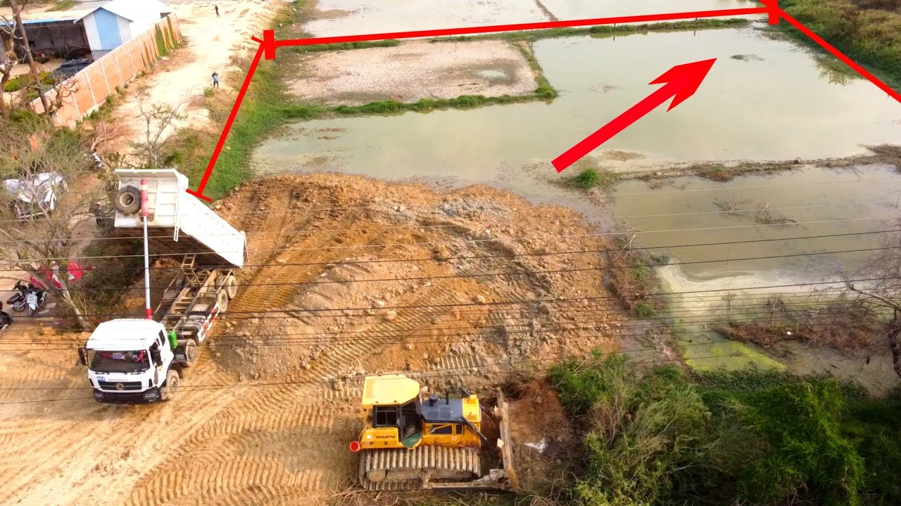Update project showing Mighty Heavy Dump truck dumping dirt installing ...