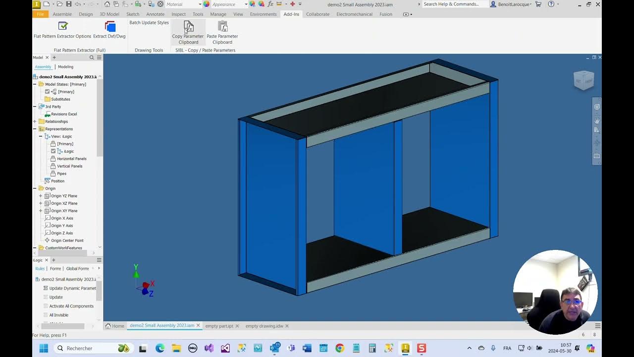 copy paste parameter video demo for Inventor 2025 - YouTube