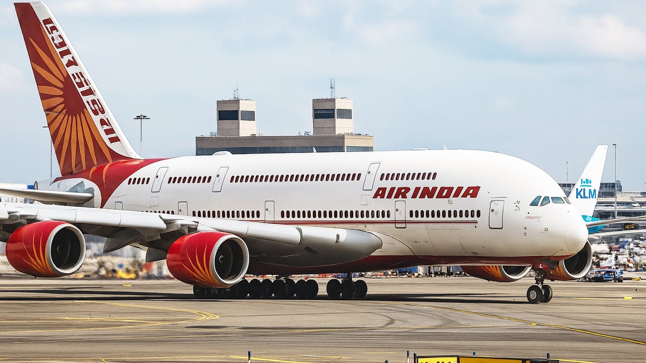 Giant Arrival! Air India Airbus A380 Smooth Landing at Liberty Airport ...