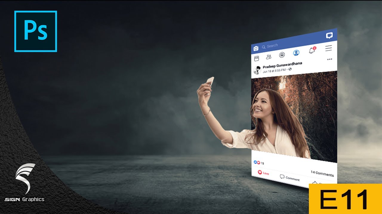 How to Design Facebook 3D Post in Photoshop - YouTube