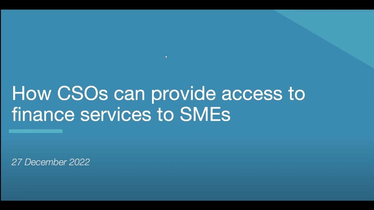 Training for CSOs: How CSOs Can Provide Access to Finance Services to ...