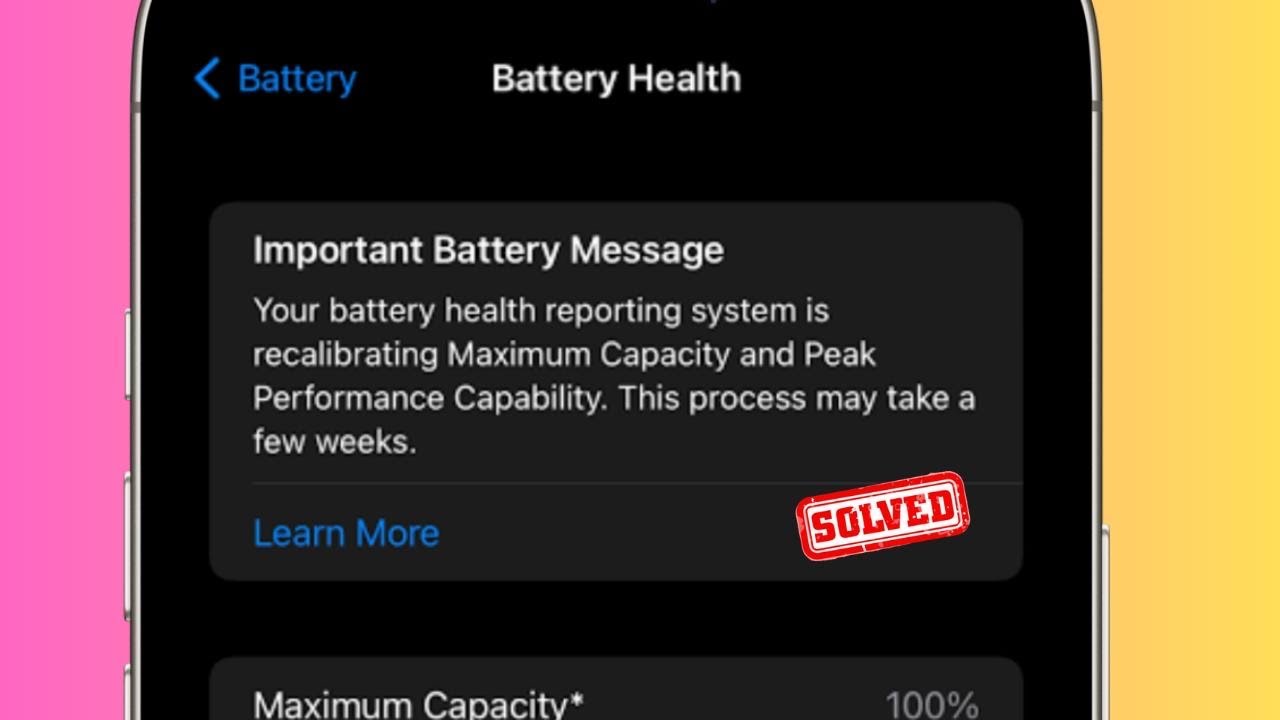 Important Battery Message Any iPhone // iOS 18 // Fixed - YouTube