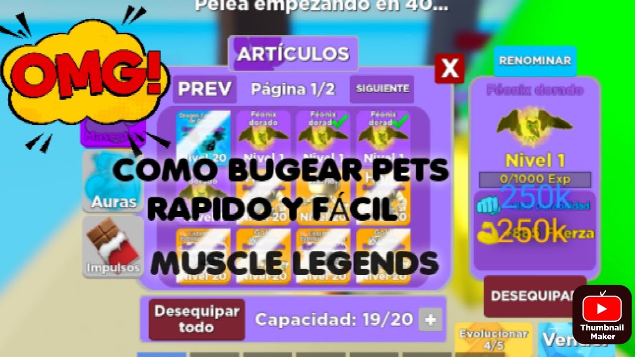 COMO BUGEAR PETS FÁCIL :MUSCLE LEGENDS - YouTube