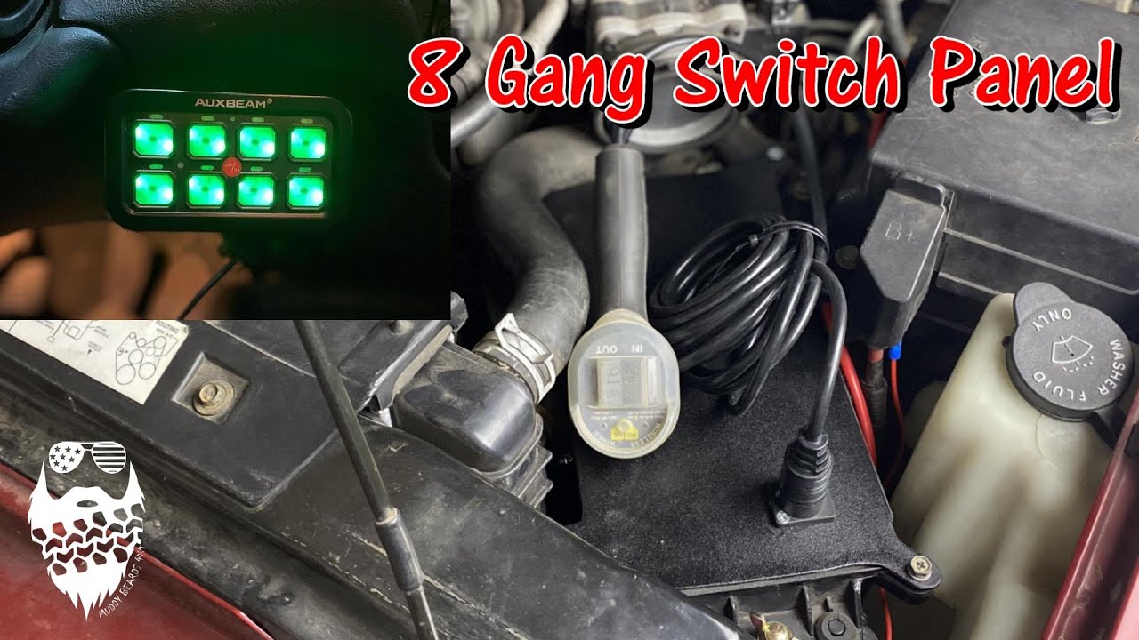 DIY Winch control box and 8 gang switch panel install - YouTube