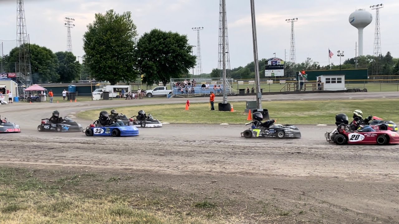 Dirt kart racing Golden Spike Speedway Clone lights. June 17th - YouTube