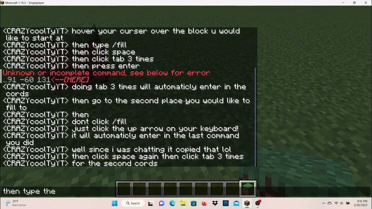 How To Use The /fill Command In Minecraft - YouTube