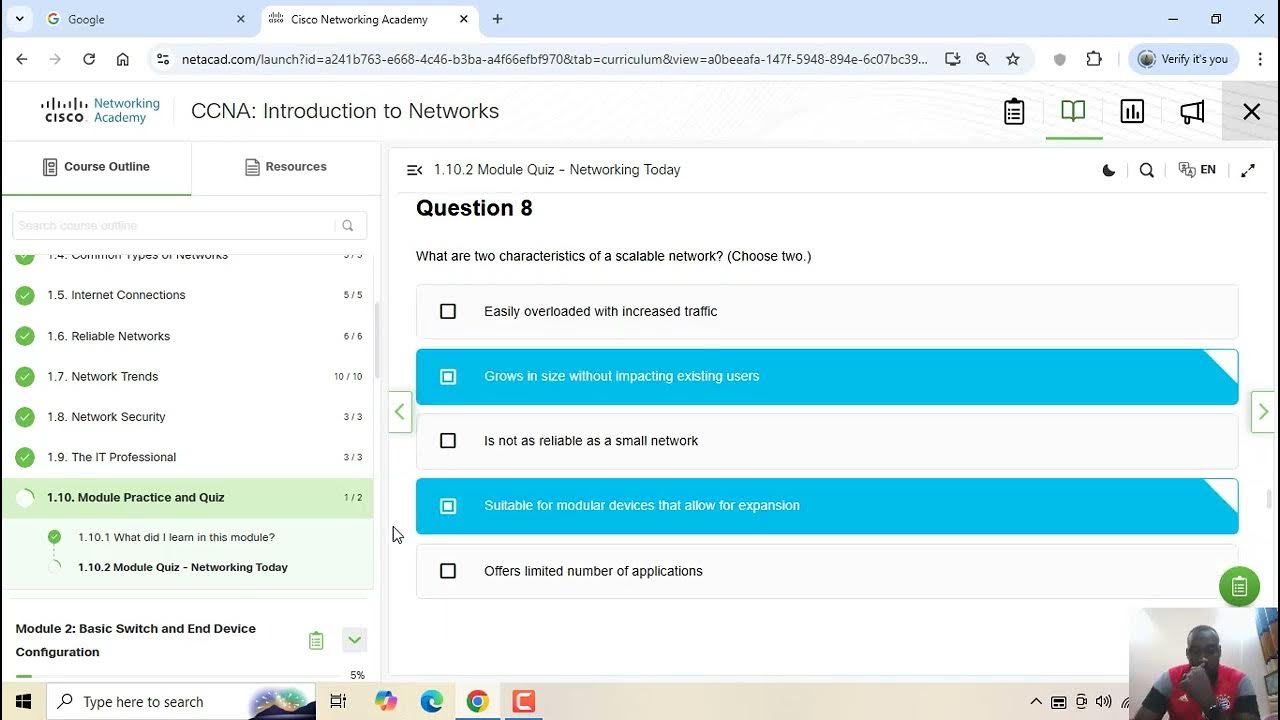 CCNA Netacad- Module one Quiz - YouTube