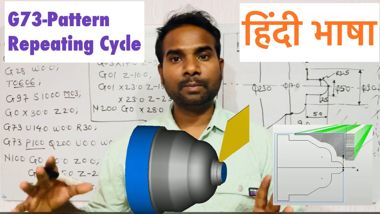 G73 Pattern Repeating Cycle in Hindi. G73 Canned Cycle Programming. G73 cycle CNC Programming ...