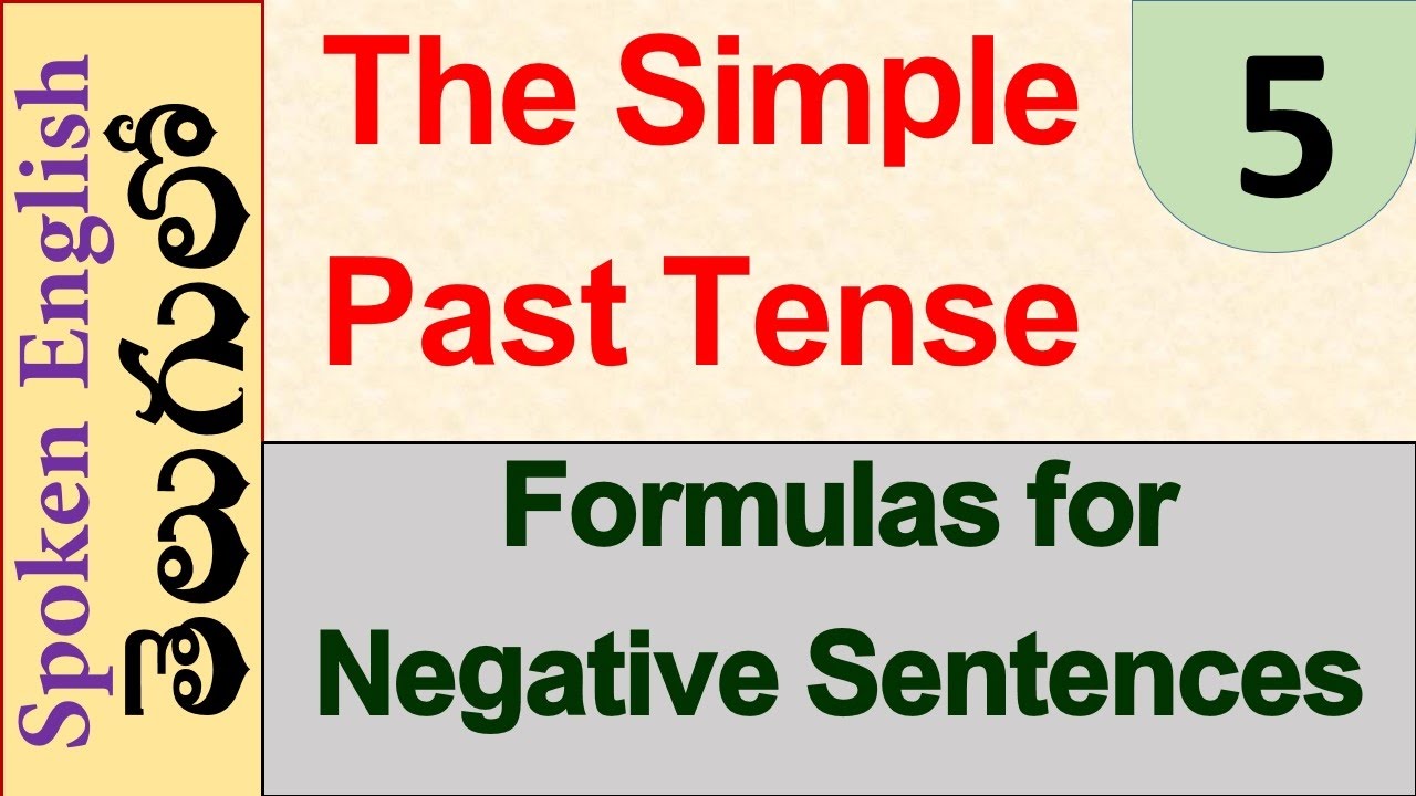 Formulas for Negative Sentences in The Simple Past Tense - YouTube