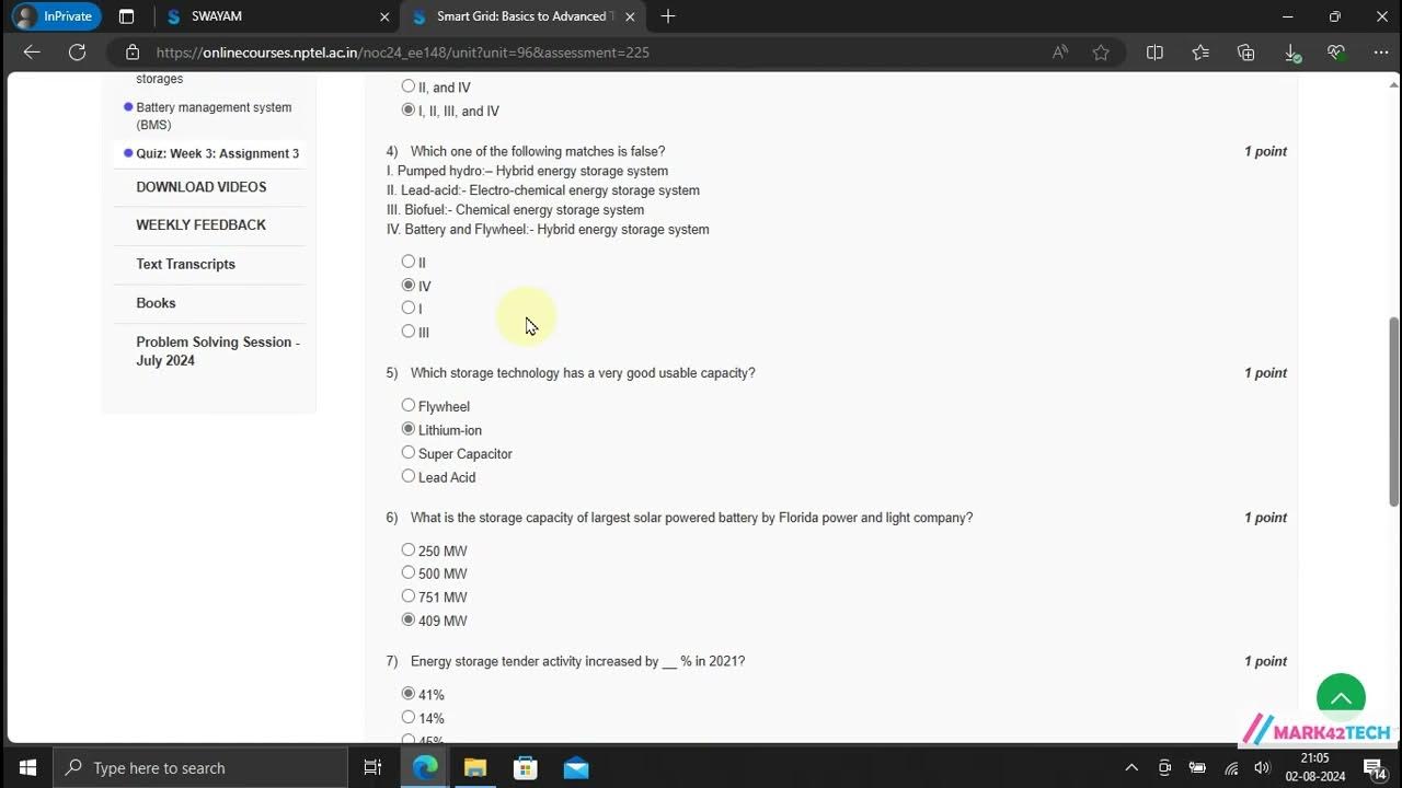 NPTEL Smart Grid: Basics to Advanced Technologies Week3 Assignment 3 Solution July 2024 - YouTube