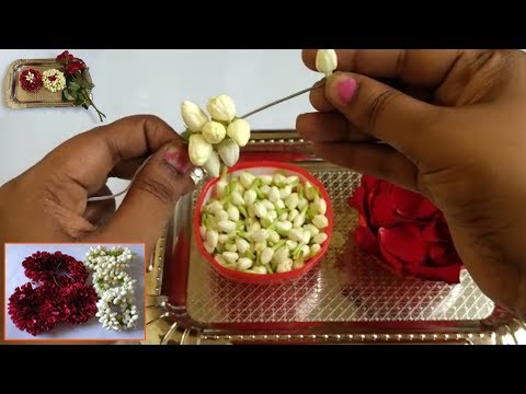 How to String Jasmin and Rose Petals garland || Easy Method to make garland Jasmin and Rose Petals