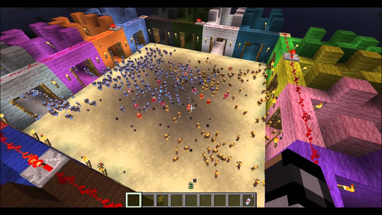 Minecraft Clay Soldiers Random Battle - Light Blue vs Orange - YouTube