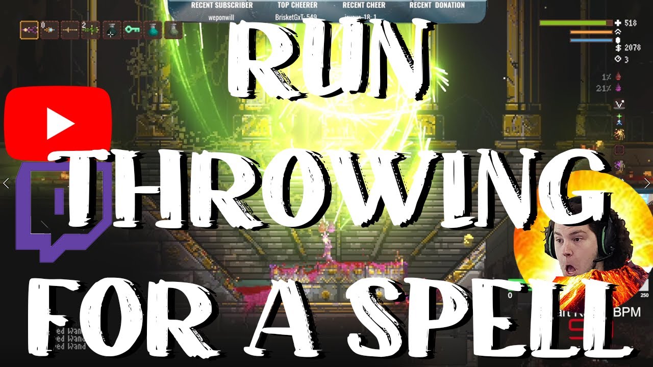 Run throwing for a spell - Noita - YouTube