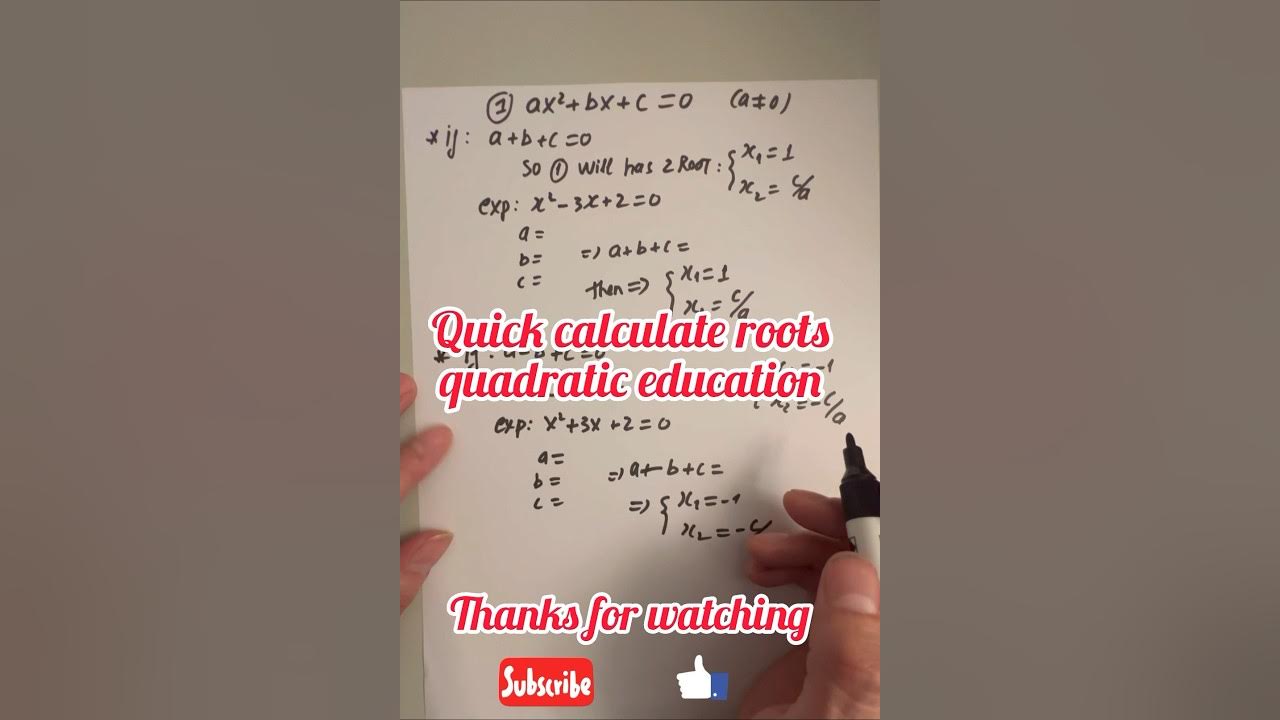 Quick calculate roots of quadratic equation - YouTube