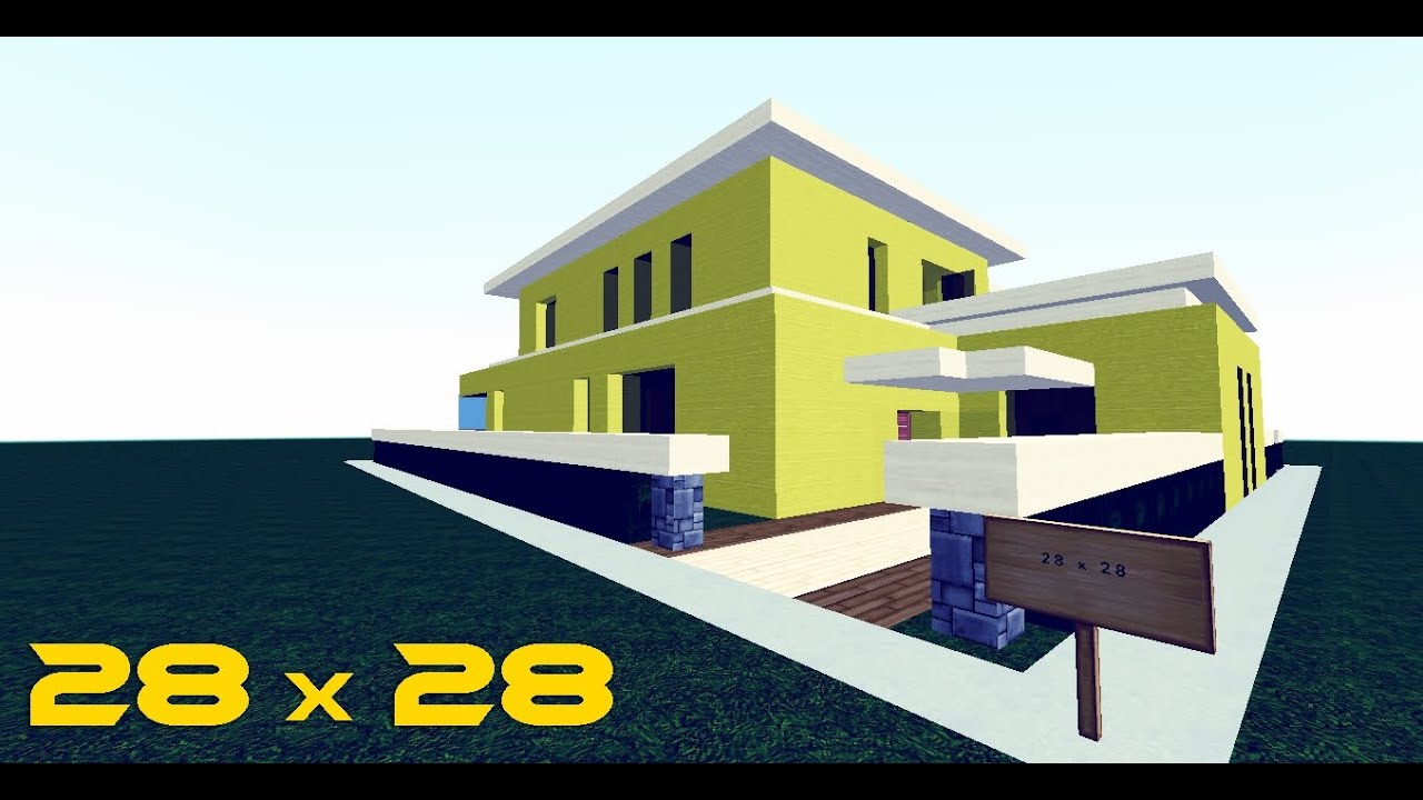 Minecraft Lüks Ev Yapımı - 28x28 - YouTube