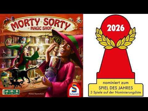 Nominiert für das Spiel des Jahres 2026: Morty Sorty Magic Shop