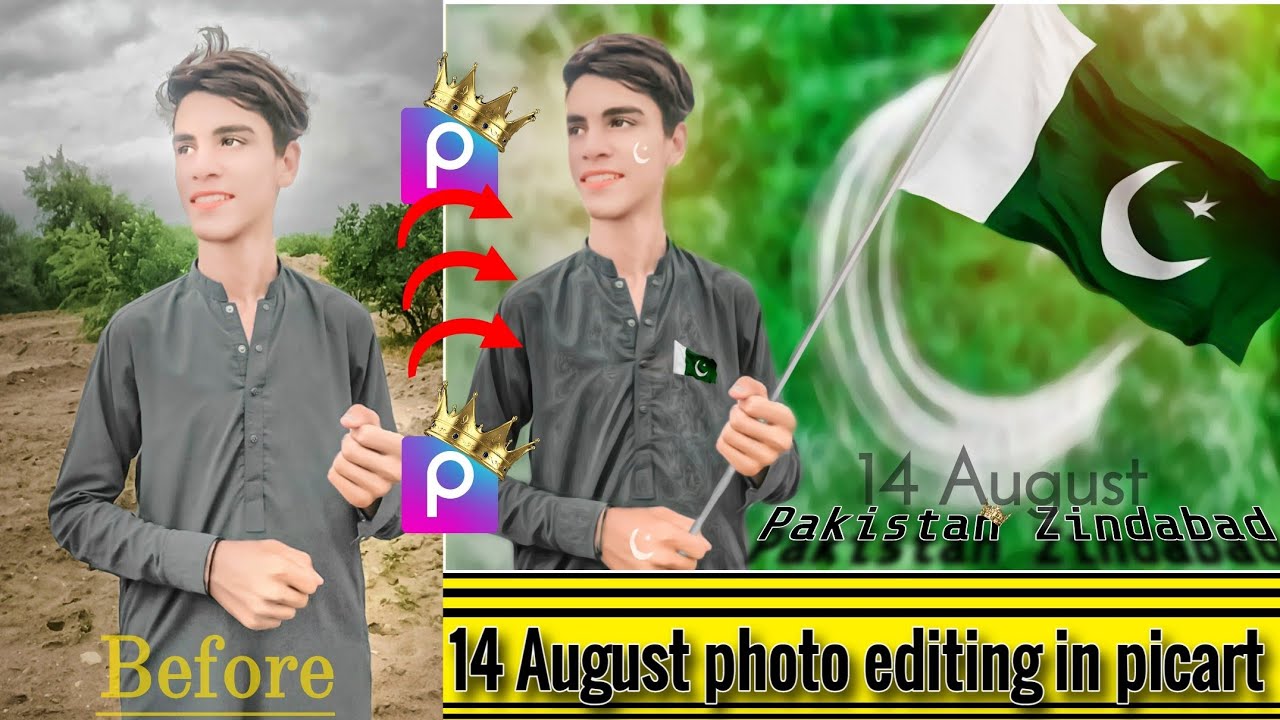 independence day || 14 August photo editing in picart || by ag editing ...