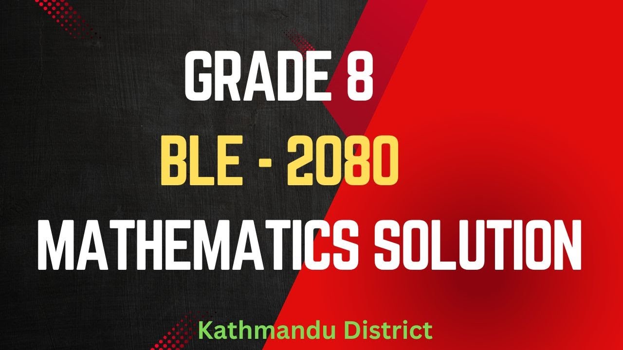 BLE Solution Maths 2080 - YouTube