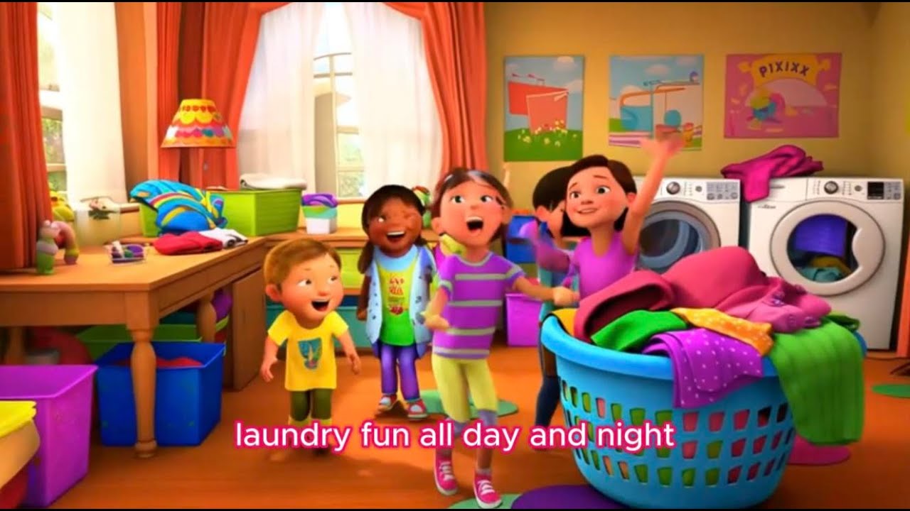 Sorting, Washing & Folding! Fun Laundry Song for Kids - YouTube