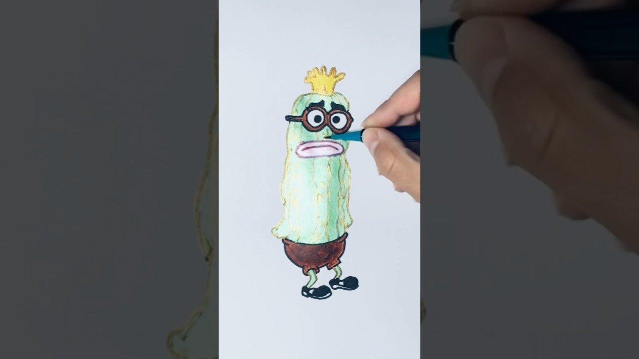 Kevin the Sea Cucumber. Draw and painting. Spongebob Squarepants. - YouTube