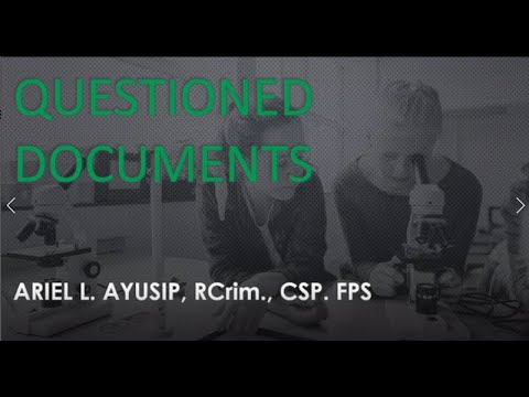 Questioned Documents and Forgery Lecture - YouTube