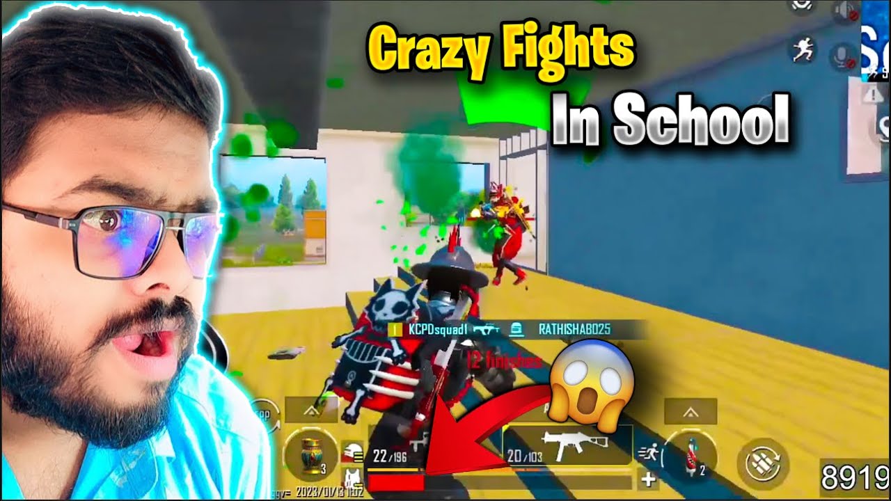 Crazy Fights🔥 With Pro Players😱 In School BGMI | Solo vs Squads ...