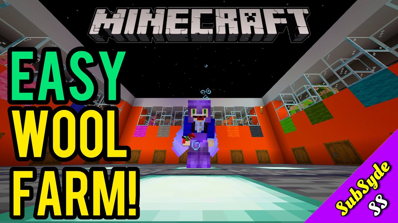 SIMPLE AUTOMATIC WOOL FARM in Minecraft Bedrock (MCPE,PS4,XBOX,SWITCH ...