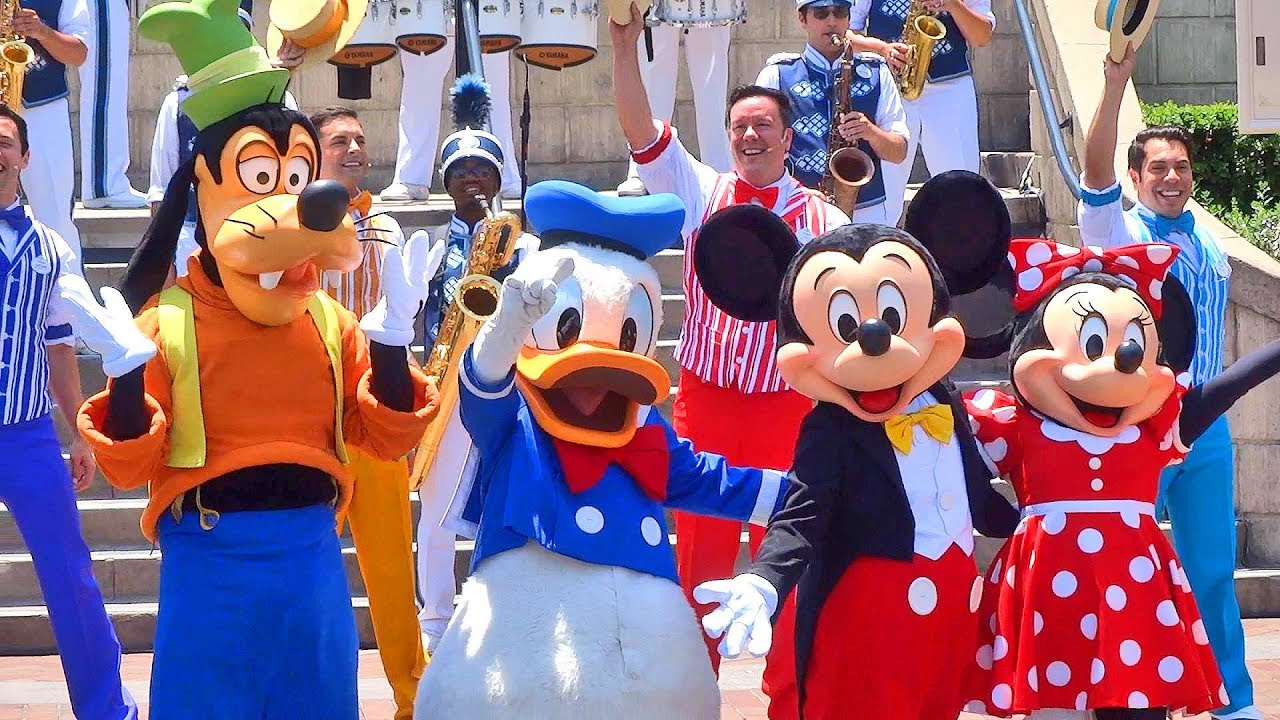 Disneyland's 62nd birthday celebration with Mickey Mouse, Dapper Dans, many more friends - YouTube