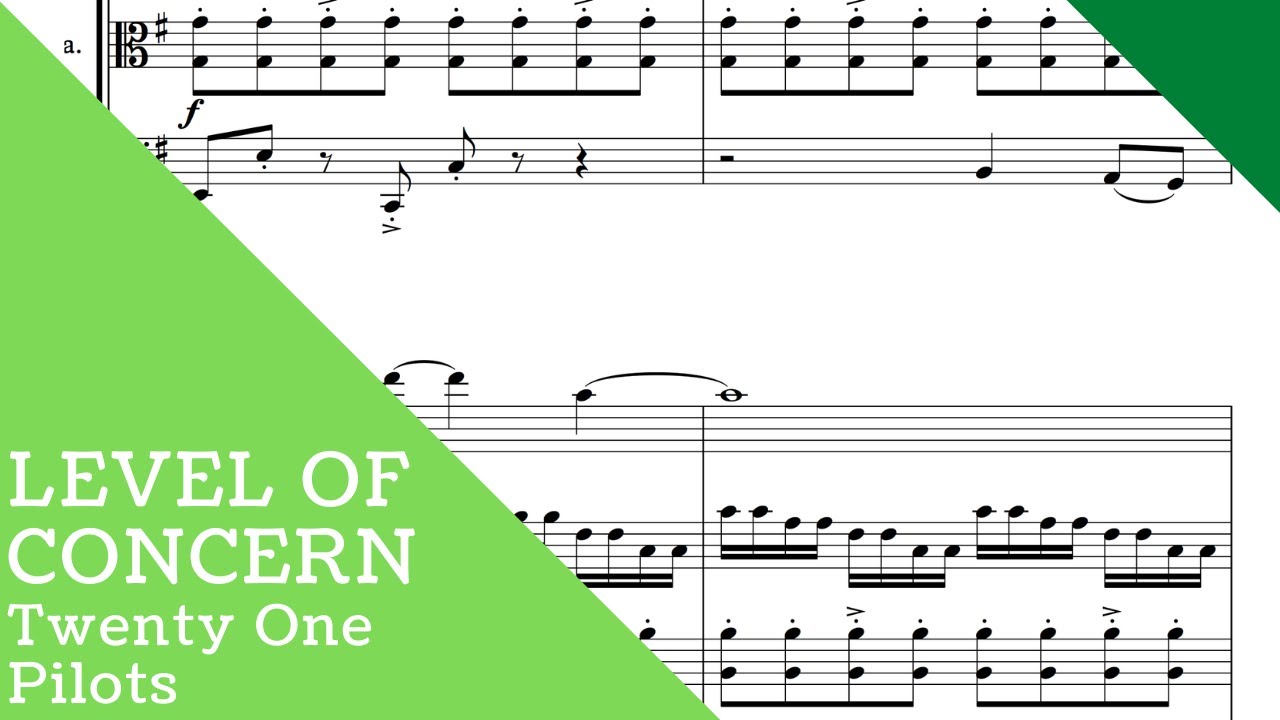 TWENTY ONE PILOTS - Level of Concern for STRING QUARTET (SHEET MUSIC ...