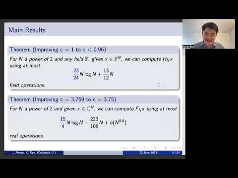 STOC 2023 Session 2A- Faster Walsh-Hadamard and Discrete Fourier Transforms From Matrix Non ...