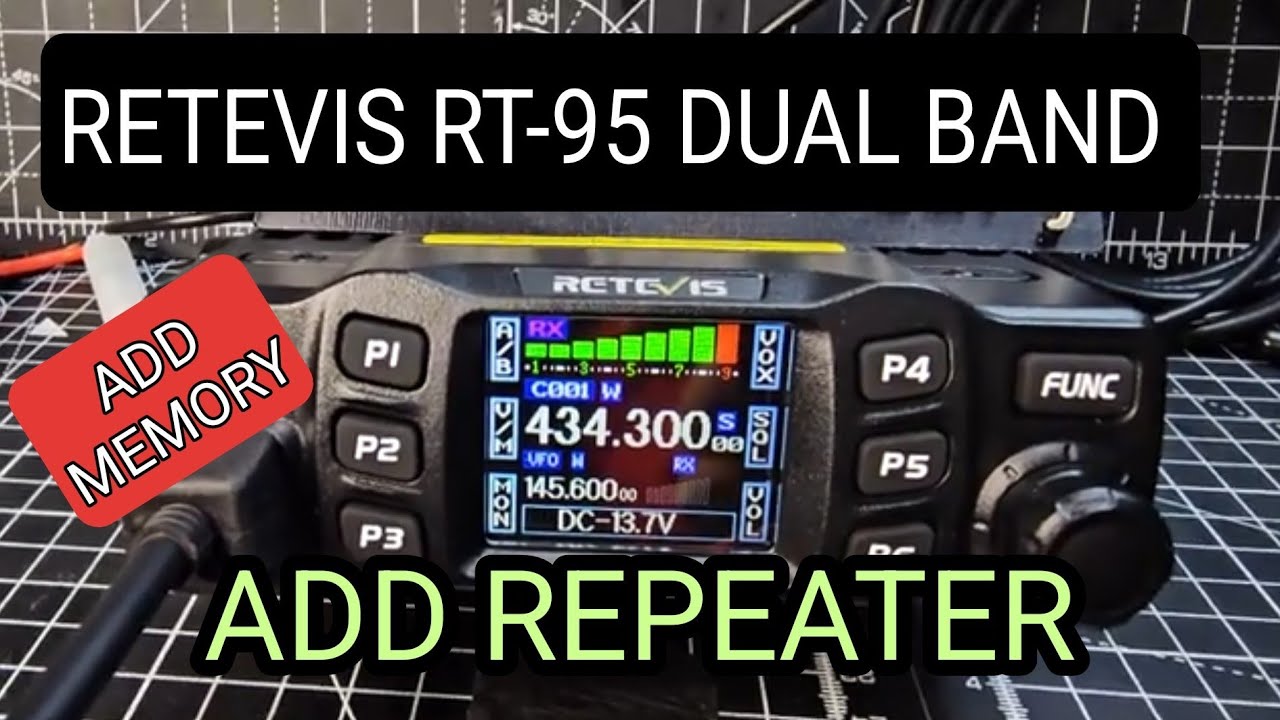 RETEVIS RT95 - ADD REPEATER AND SAVE TO MEMORY - YouTube