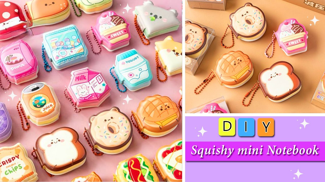 How to make a cute squishy notebook / DIY mini squishy notebook at home ...