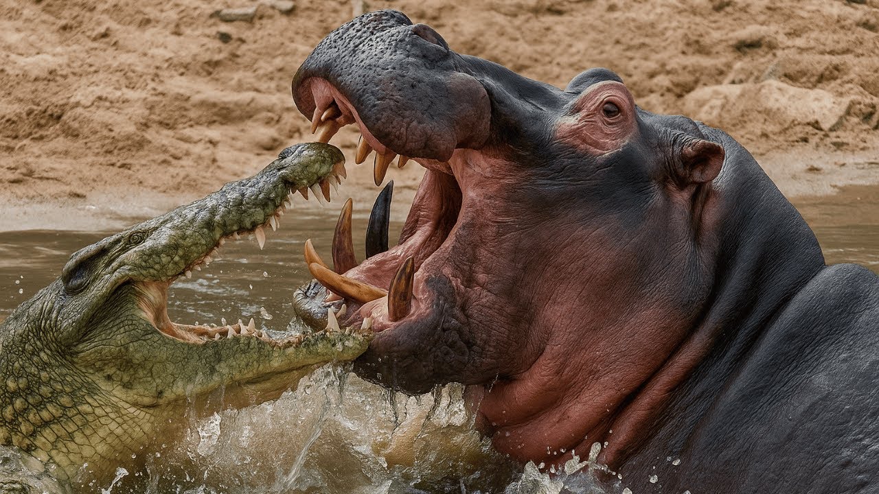 CROCODILE VS HIPPO – Who Truly Rules the Mara River? | #animalattacks ...