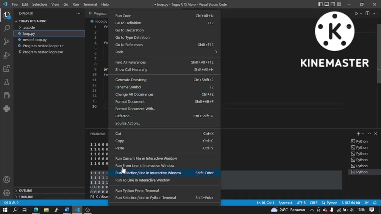 Live Coding Dan Presentasi Tugas Uts Algoritma Dan Pemrograman Nested Loop Youtube