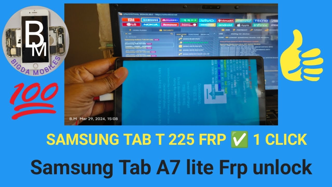Samsung Tab T 225 frp done ! Samsung A7 lite Frp remove unlock tool ...