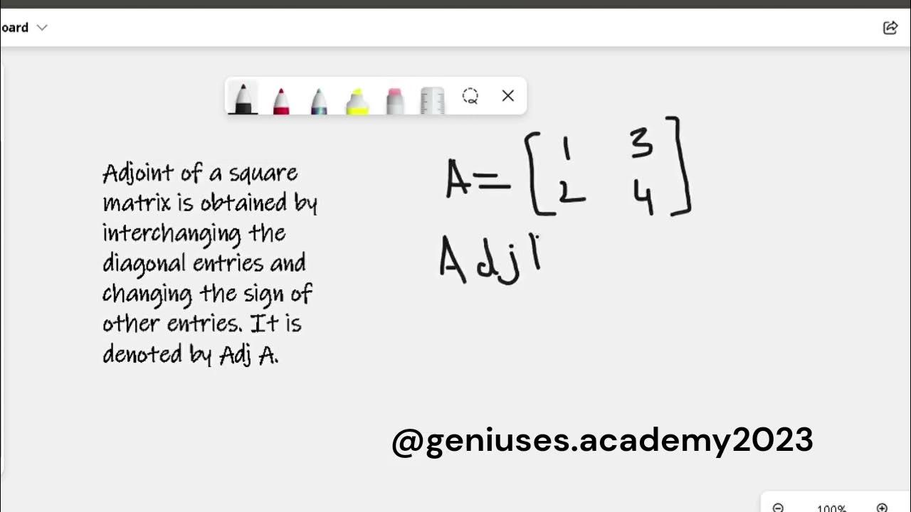 How to find the adjoint of Matrix? |Math shorts| #youtube #shorts # ...