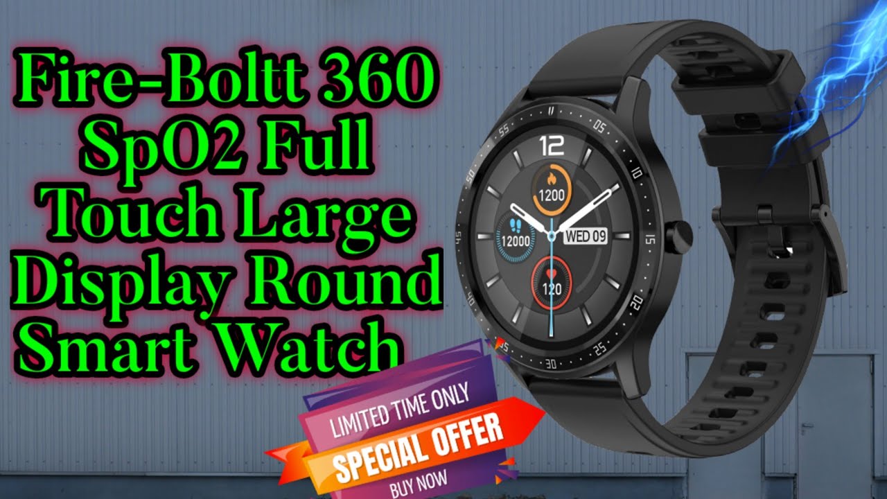 Fire-Boltt 360 SpO2 Full Touch Large Display Round Smart Watch - YouTube