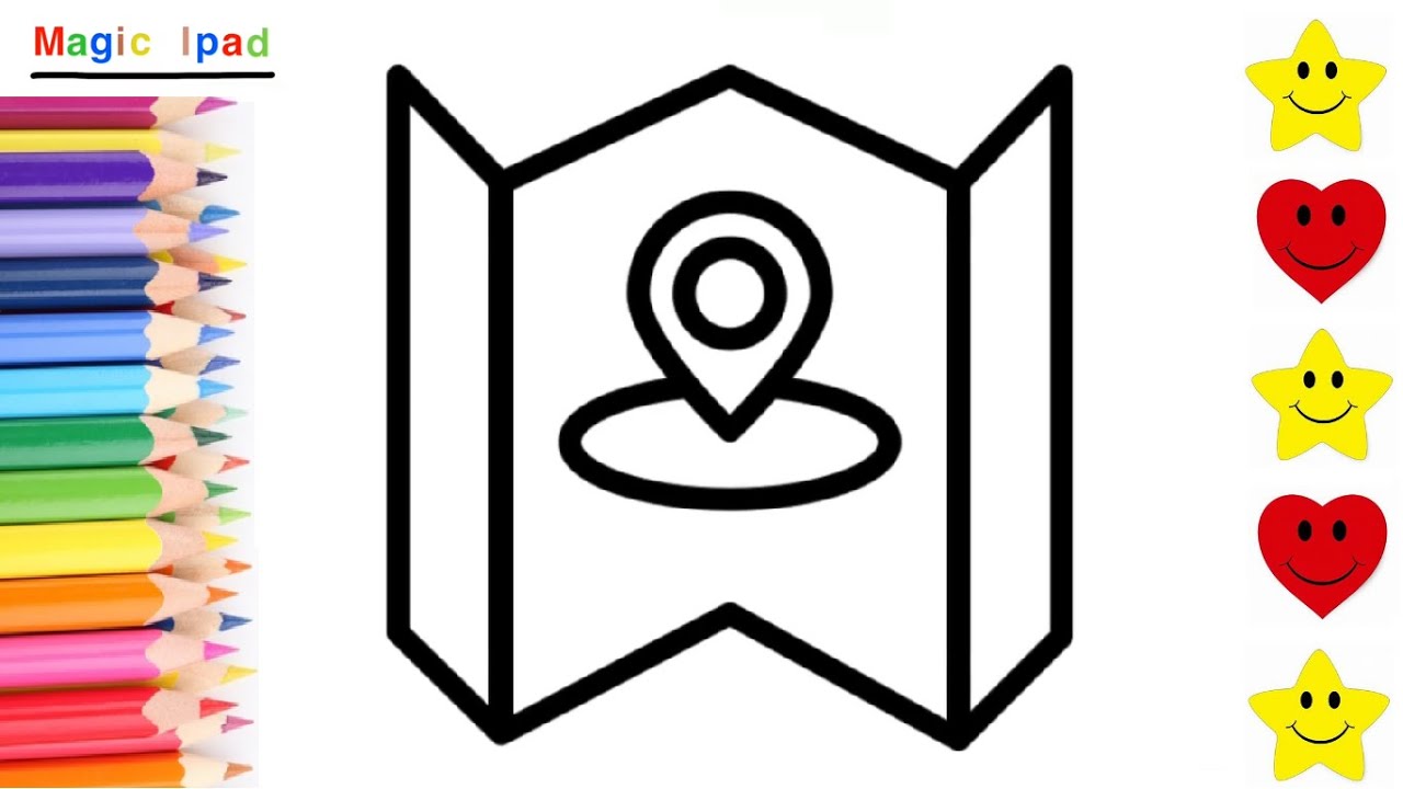 Como dibujar un MAPA | dibujos para niños 💓⭐ How to draw a MAP ...